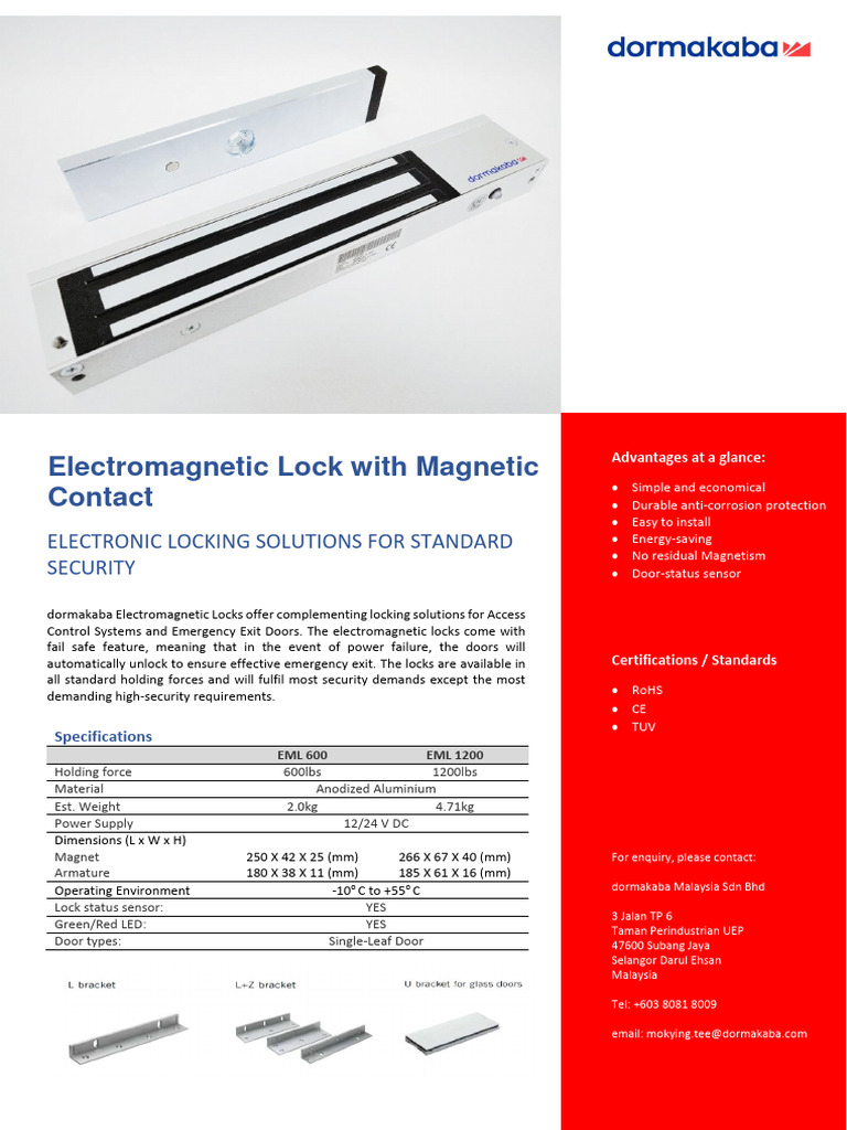 Dormakaba Emlock Brochure | PDF