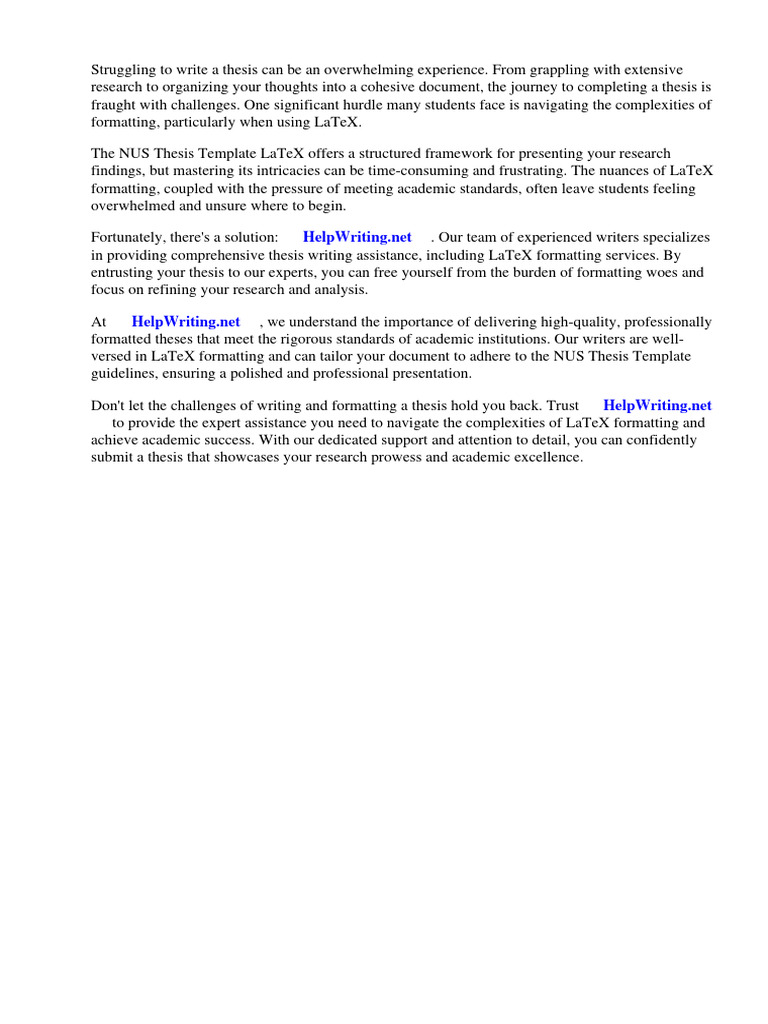 Nus Thesis Template Latex | PDF