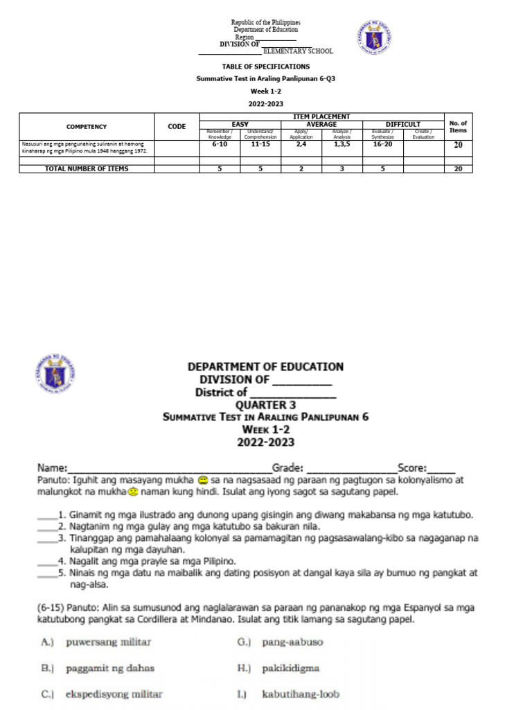 ST1 - Ap 6 - Q3 | PDF