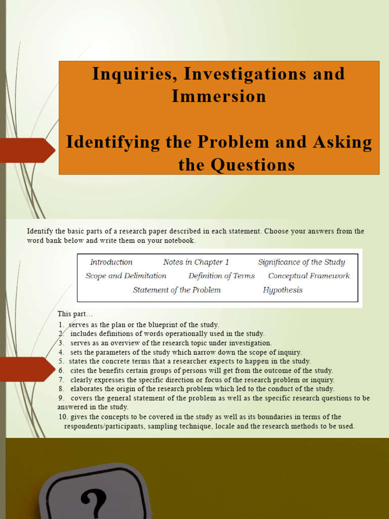 Research Problem Identification Guide | PDF | Morphology (Linguistics ...