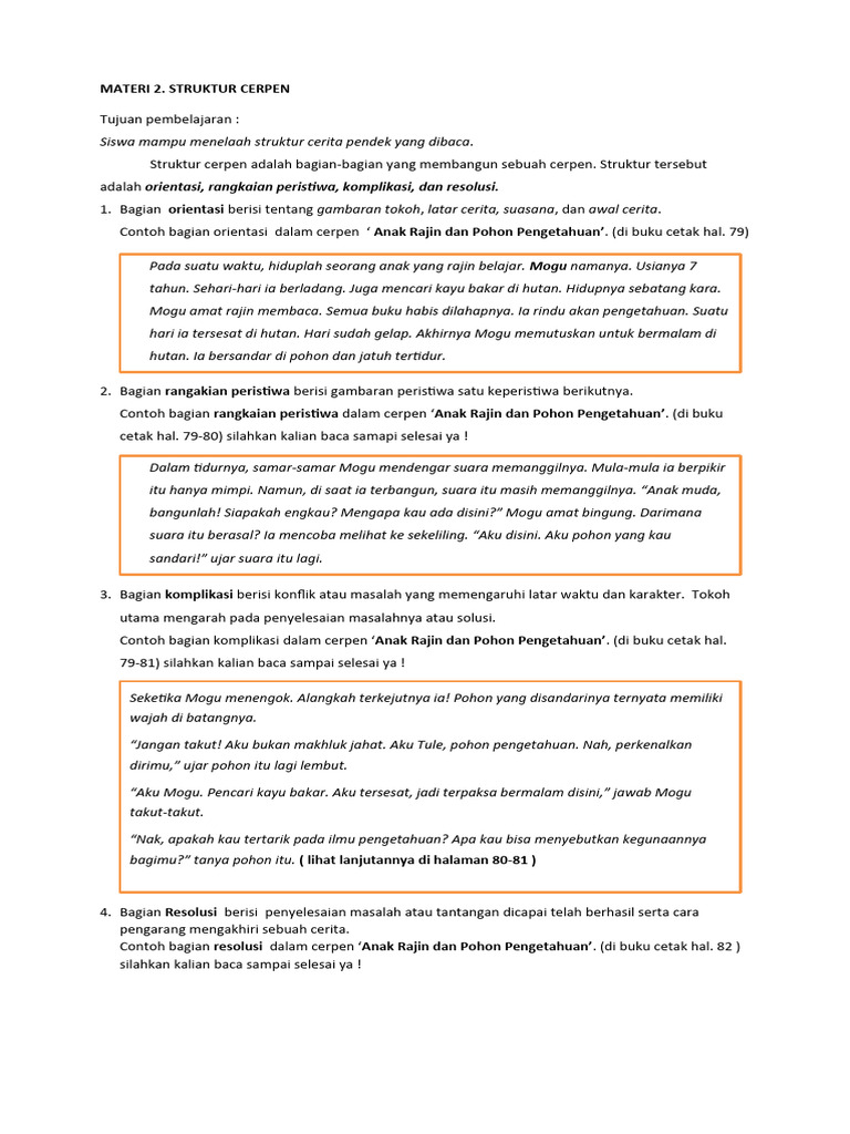 Materi 2 Struktur Cerpen | PDF