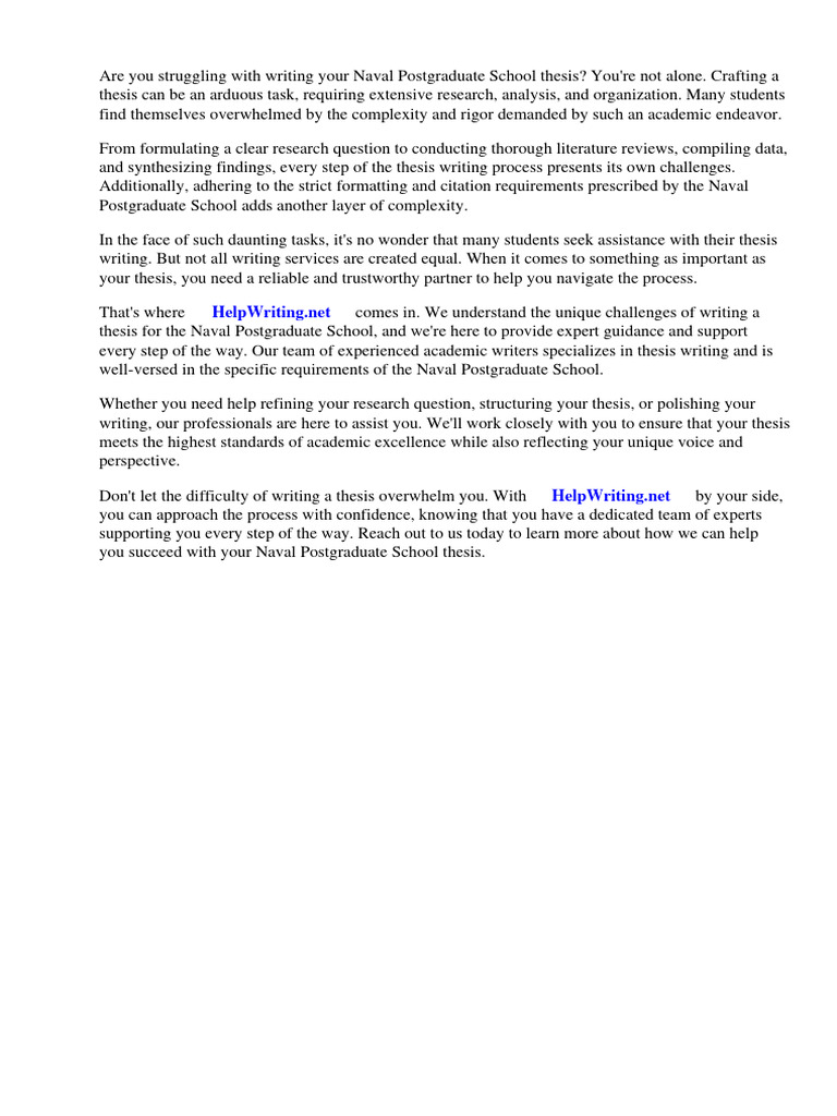 Naval Postgraduate School Thesis Template | PDF
