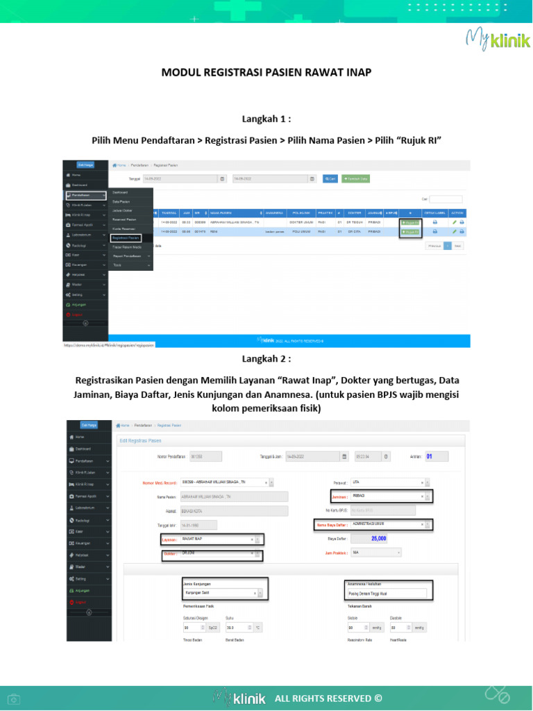 Panduan Registrasi Pasien Rawat Inap | PDF
