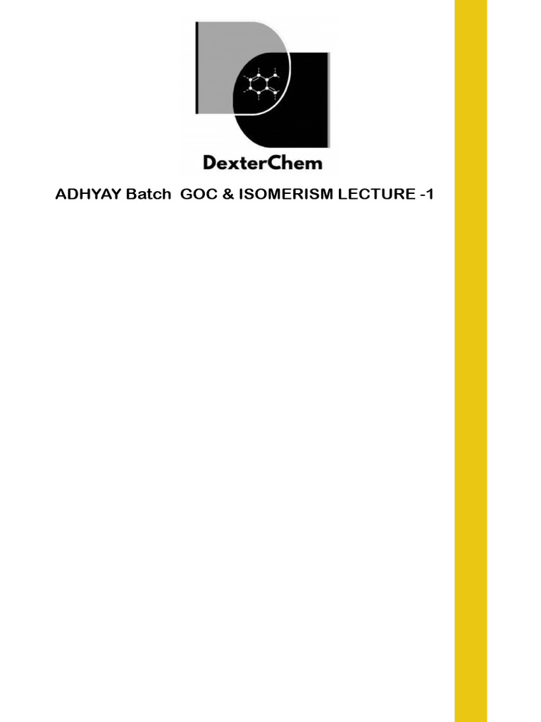 GOC & Isomerism Lecture 1 | PDF | Methyl Group | Applied And ...