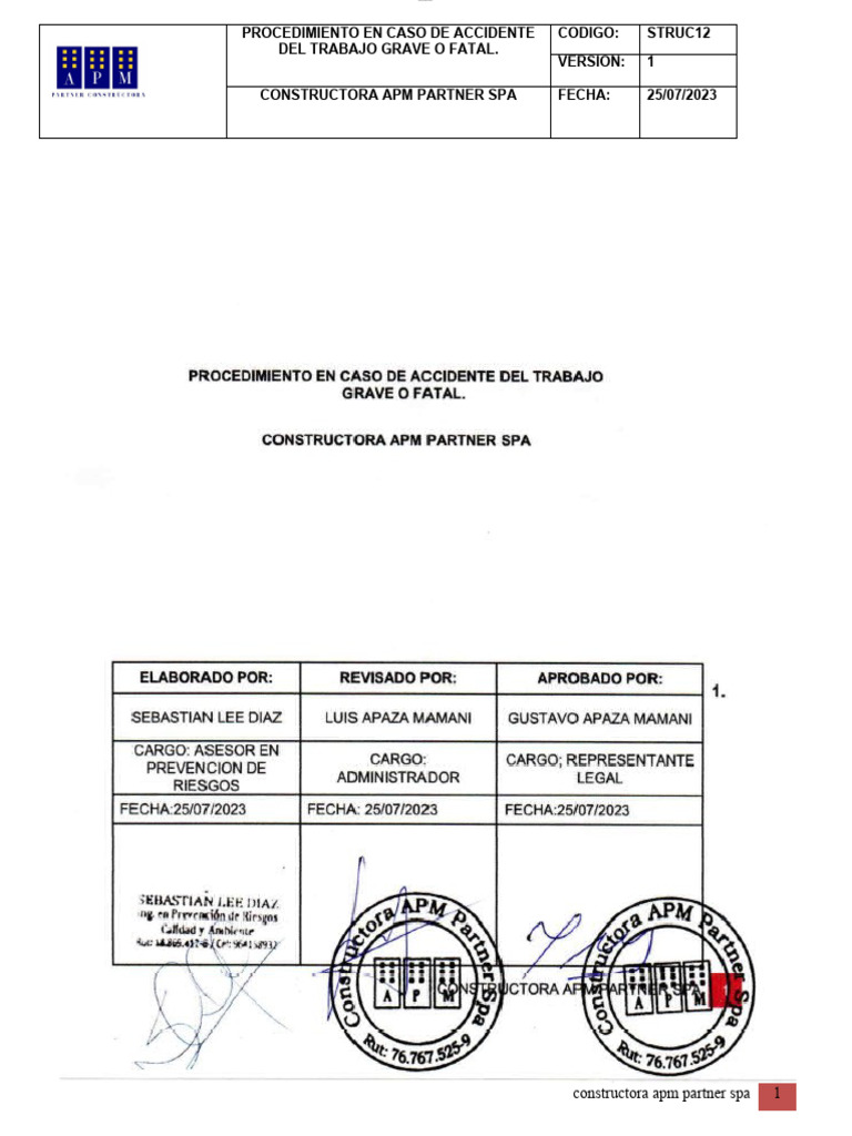 Pts Acc Grave o Fatal | PDF | Seguridad y salud ocupacional