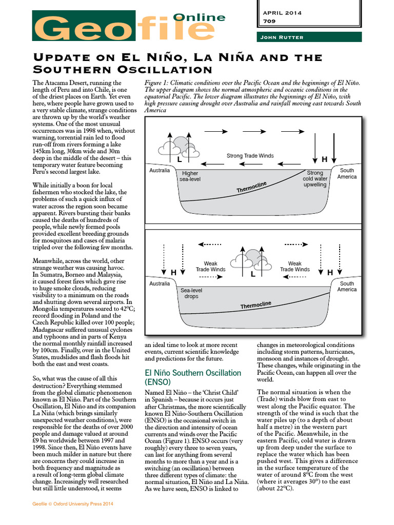 2010 2011 La Nina Geofile Pdf Nature Hydrology