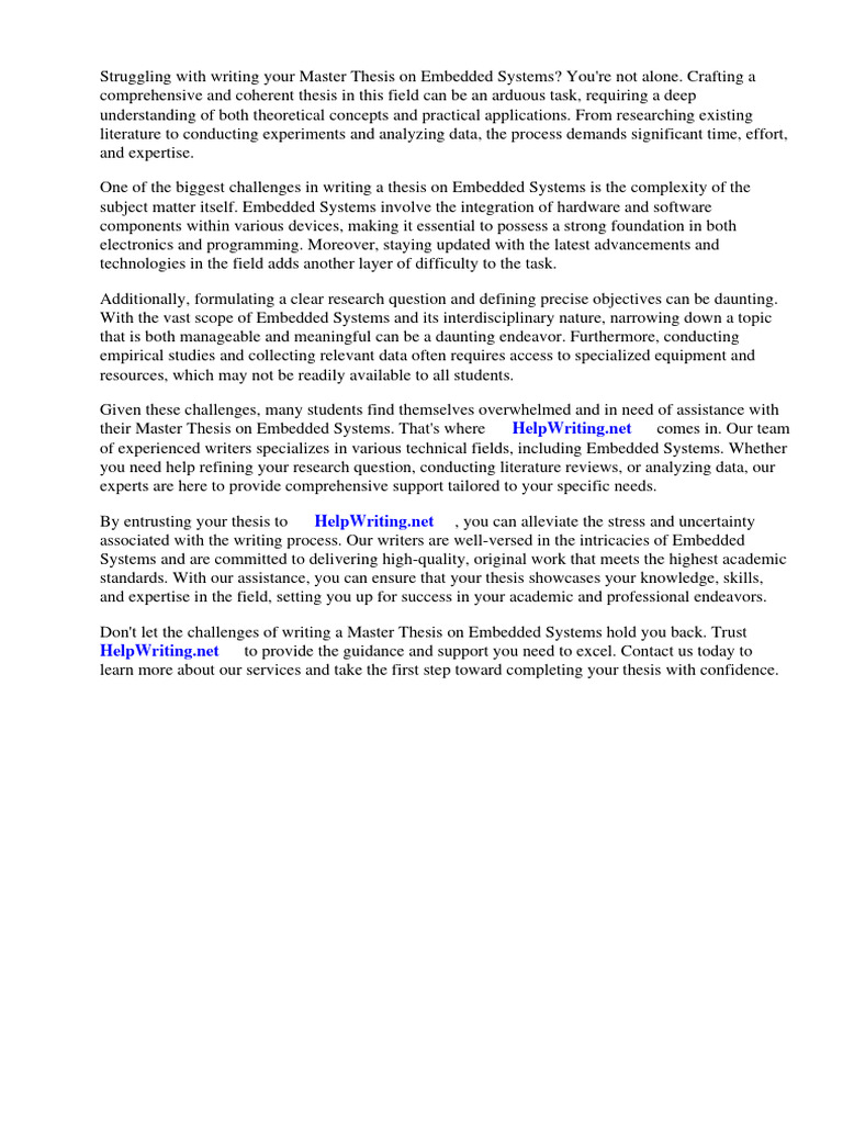 Master Thesis Embedded Systems | PDF | Embedded System | Engineering