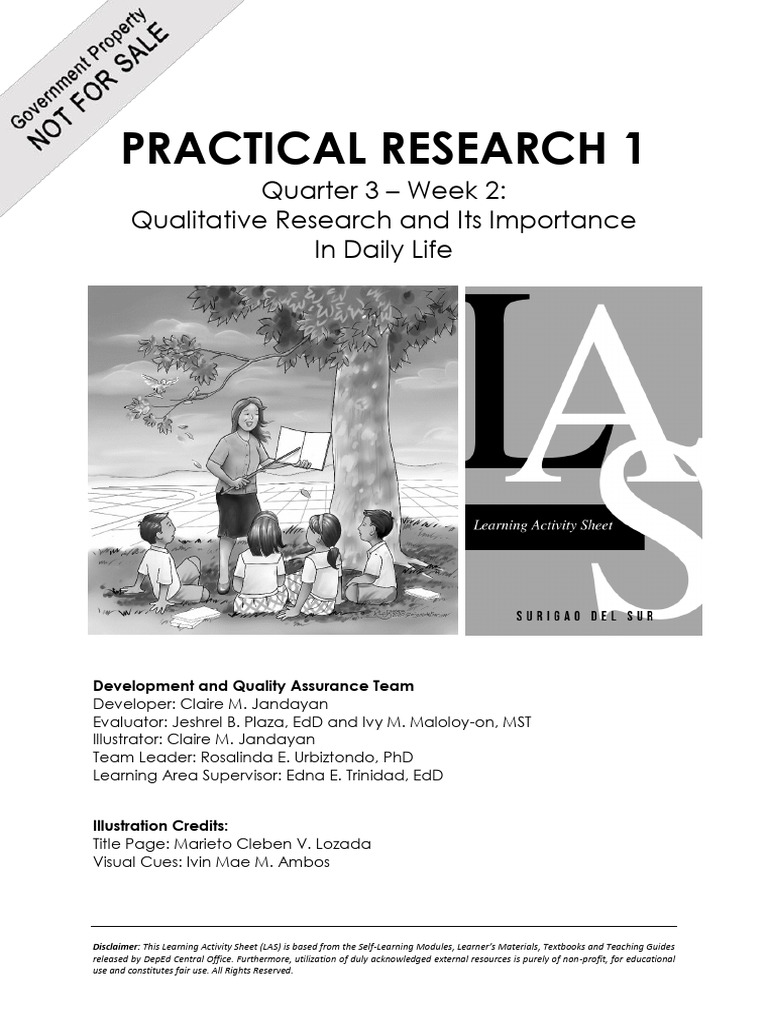 Practical-Research1 Q3 Week2 | PDF | Science | Qualitative Research
