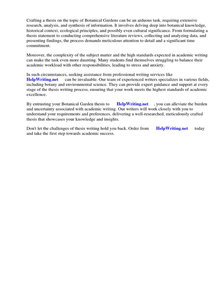 Botanical Garden Thesis | PDF