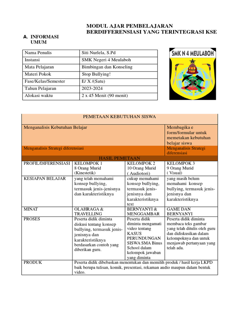 Modul Ajar BK Bullying | PDF