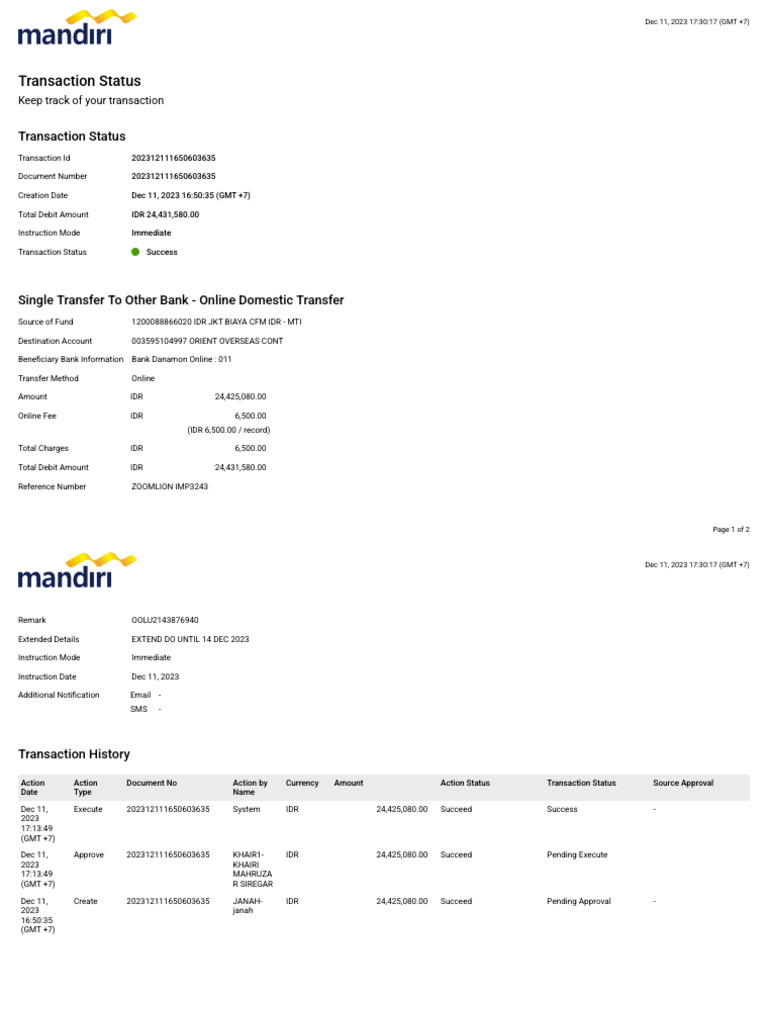 Pay Extend Oolu2143876940 | PDF | Indonesian Rupiah | Debit Card