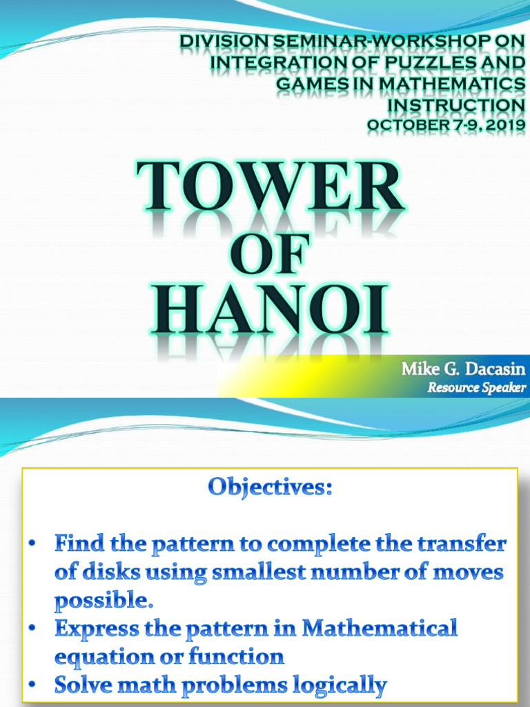 Tower of Hanoi Mikgd Presentation 2019 | PDF | Popular Scholarship ...