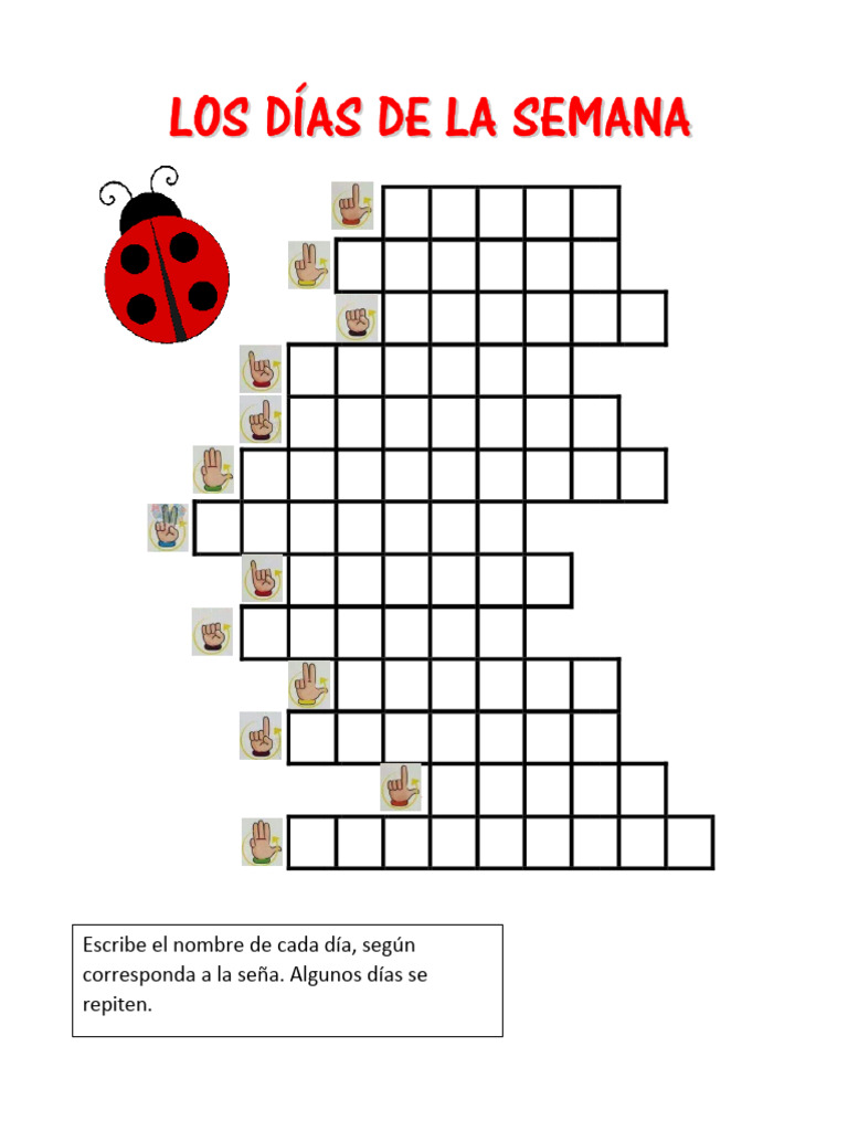 ejercicio dias de la semana LSM | PDF