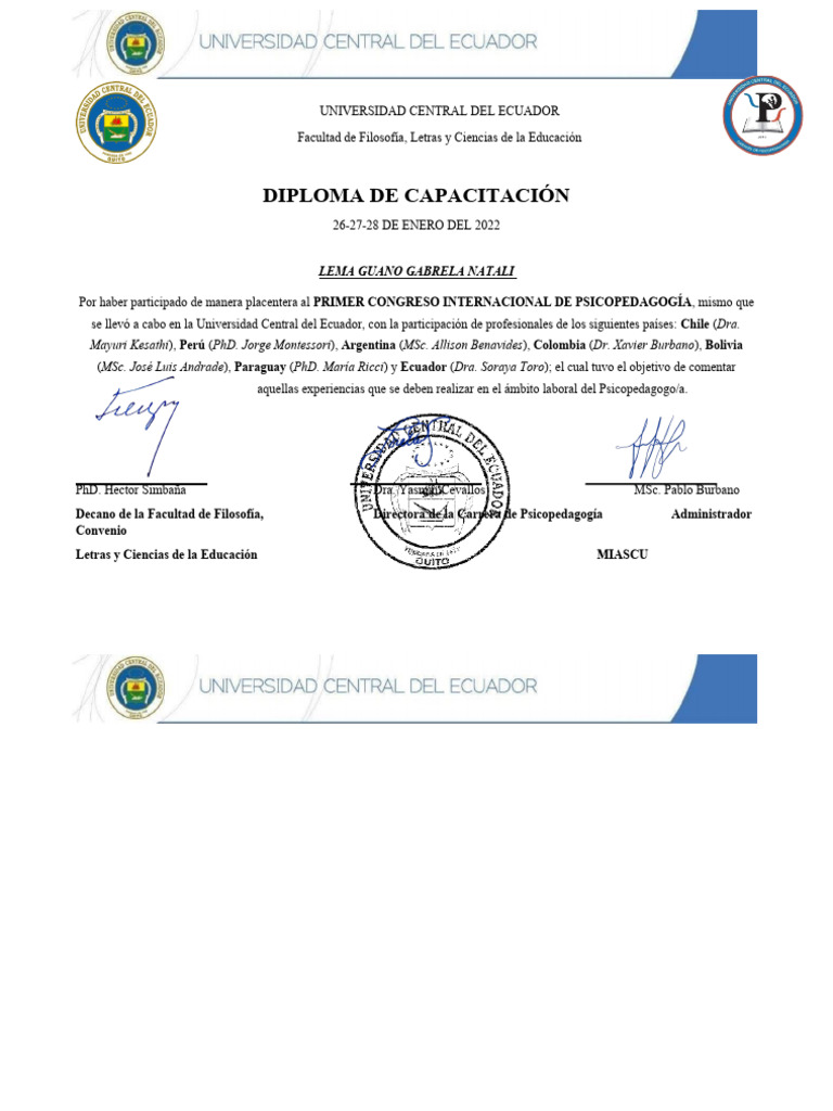 Certificado de Capacitación | PDF