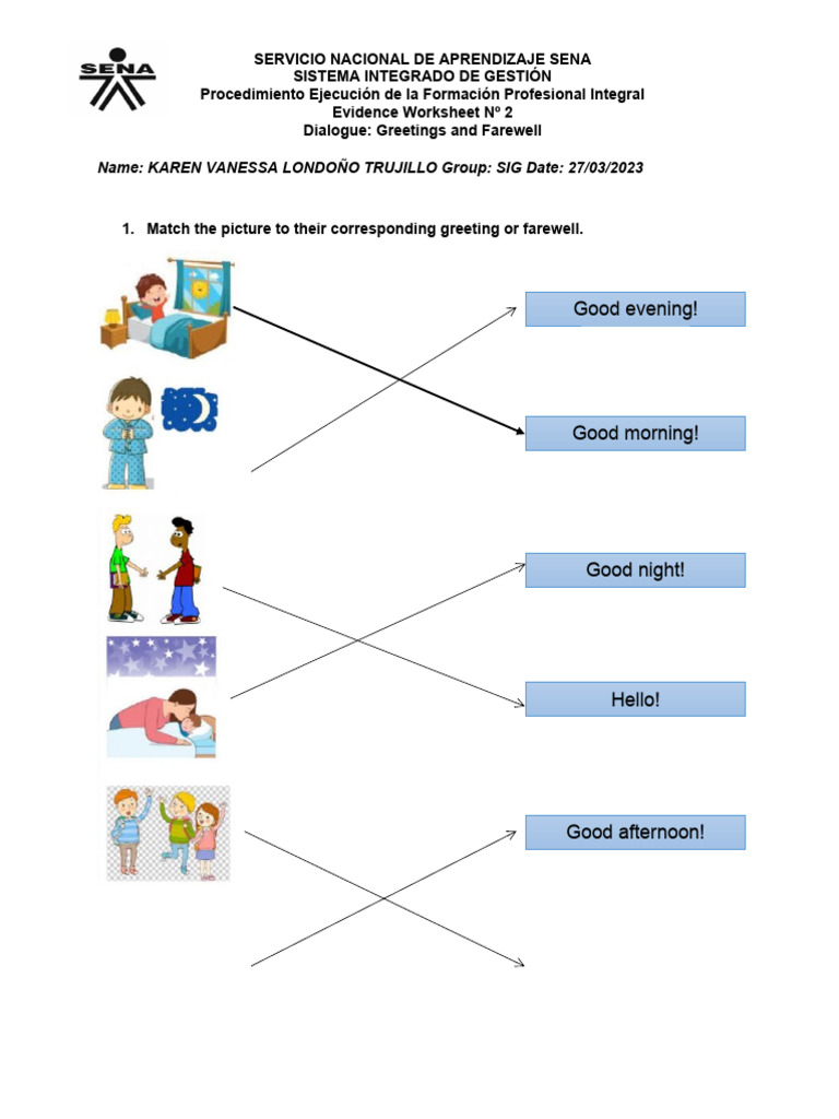 Dialogue Evidence 2 - Greetings and Farewells | PDF | Foreign Language ...