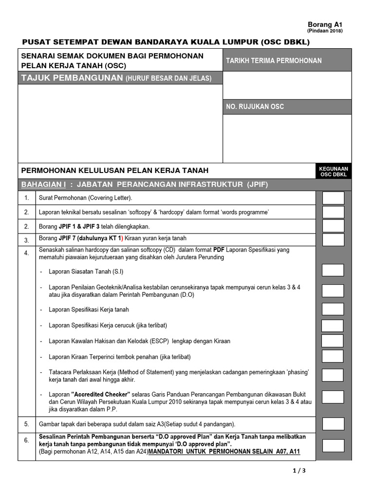 Borang-A1-KT DBKL | PDF