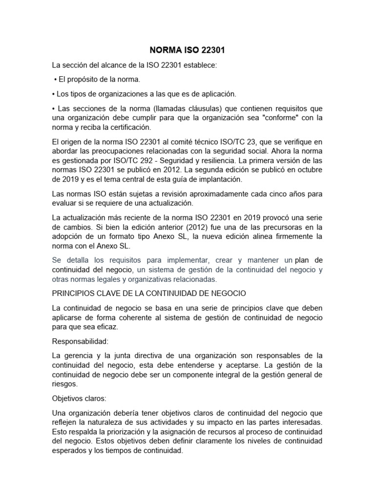 Guía de Implementación ISO 22301 | PDF | Business