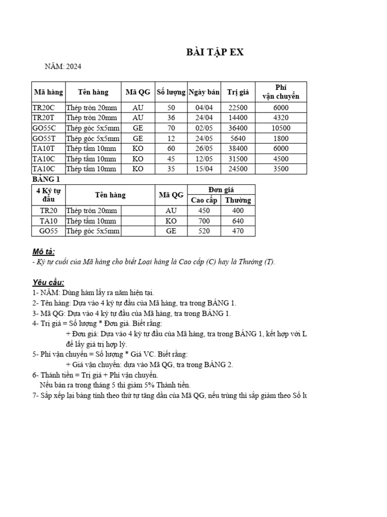 Bai Tap Ex 12 Sinh | PDF