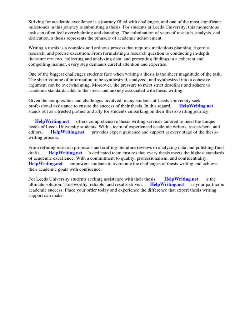 Leeds University Submitting Thesis | PDF | Thesis