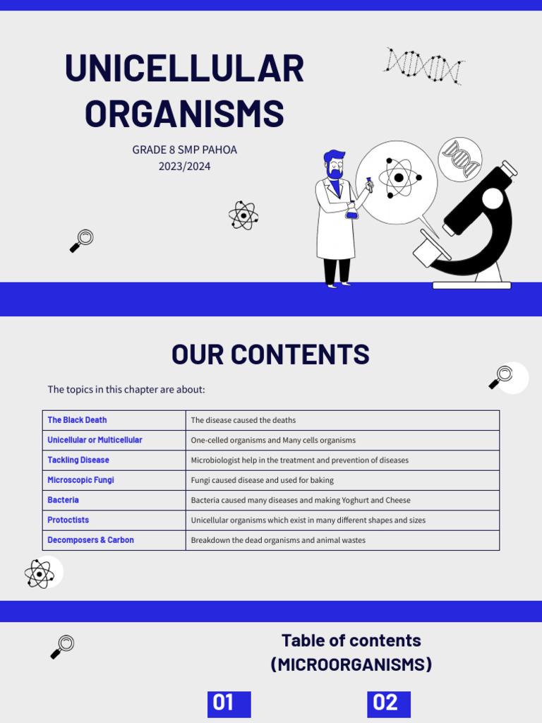 Chapter 8D Unicellular Organisms | PDF | Cell (Biology) | Microorganism