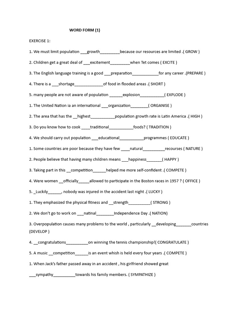 BT Word Form | Download Free PDF | Literacy