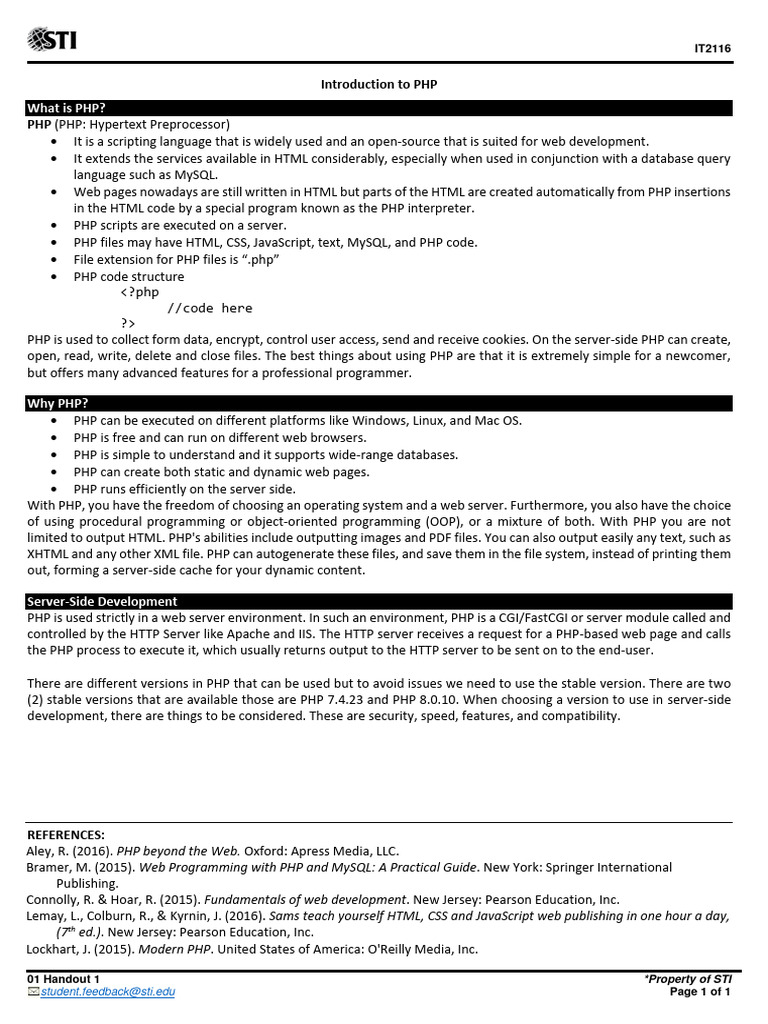 01 Handout 1 | Download Free PDF | Php | World Wide Web