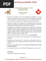 Math Kangaroo Practice Problems Grades 5 6 | PDF | Area | Triangle