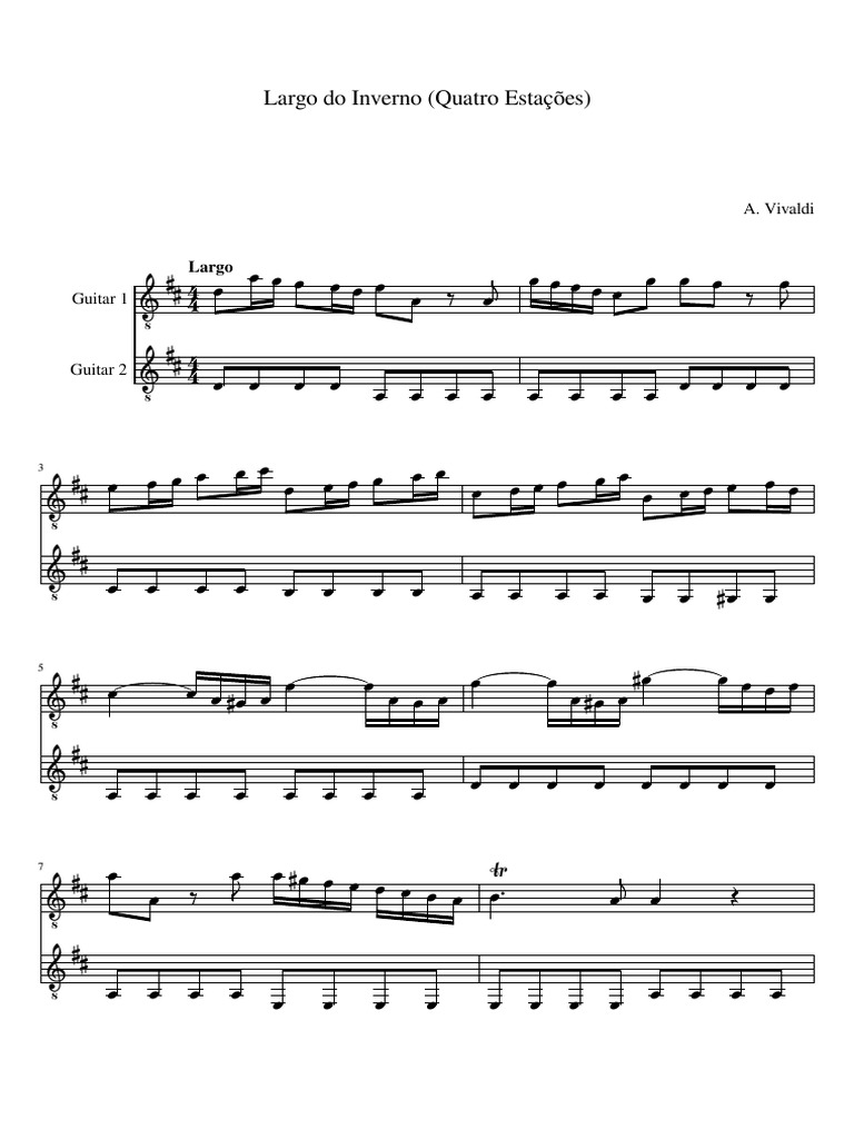 Vivaldi - 4 Seasons Winter Largo 3.0 | PDF