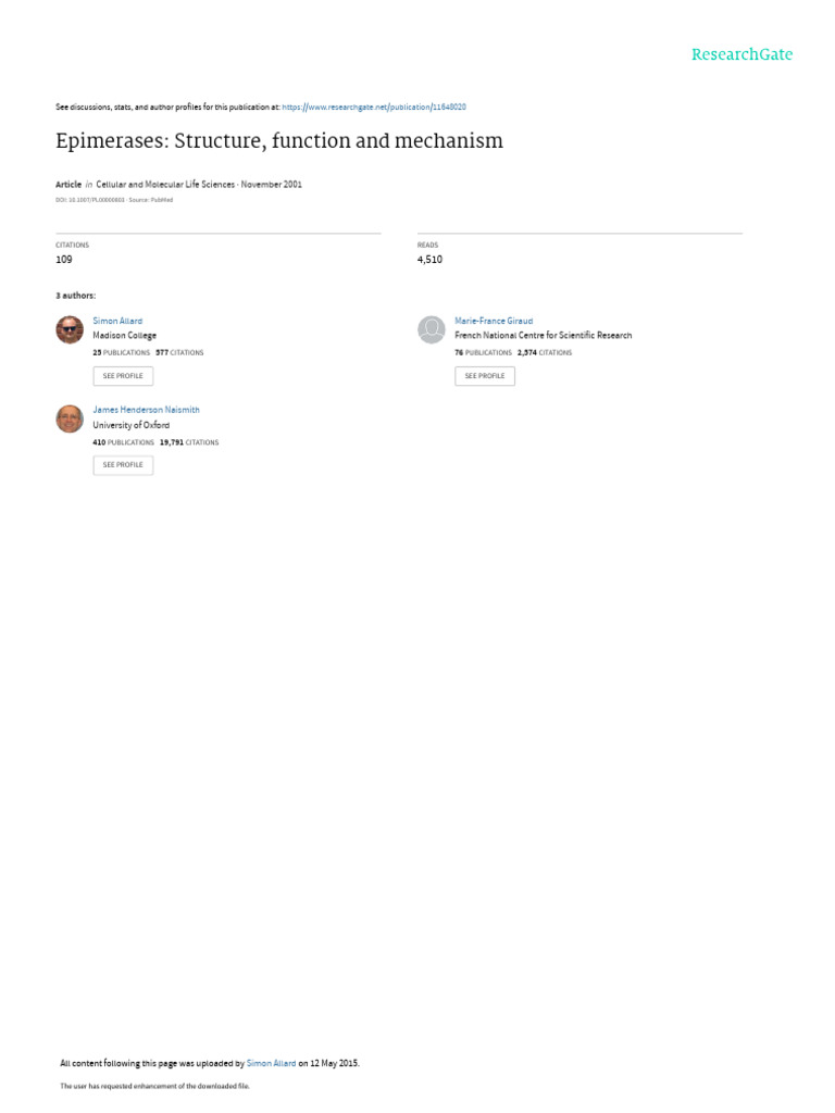 Cmls 2001 58 1650 65 | PDF | Active Site | Nicotinamide Adenine Dinucleotide