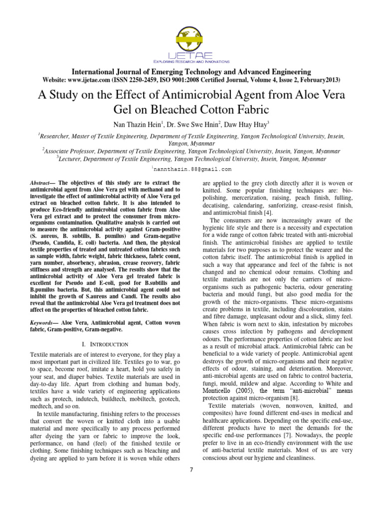 Ijetae 0214 02 | PDF | Textiles | Antimicrobial