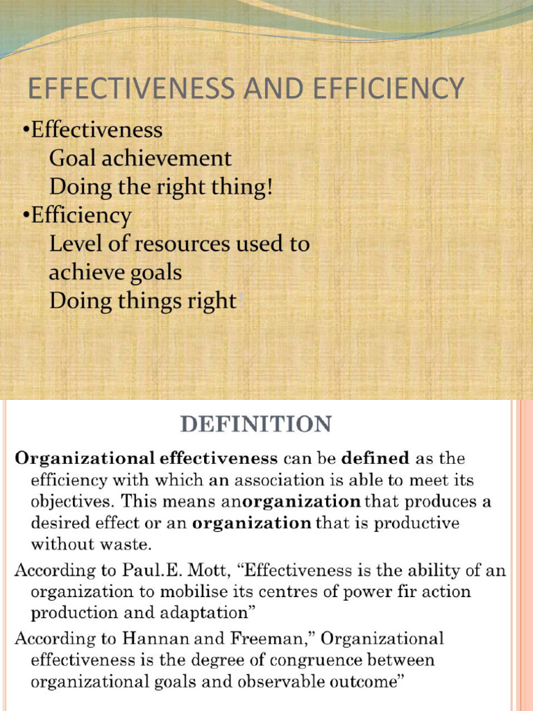 MODULE 1 -- ORGANISATION EFFECTIVENESS | PDF | Goal | Employment