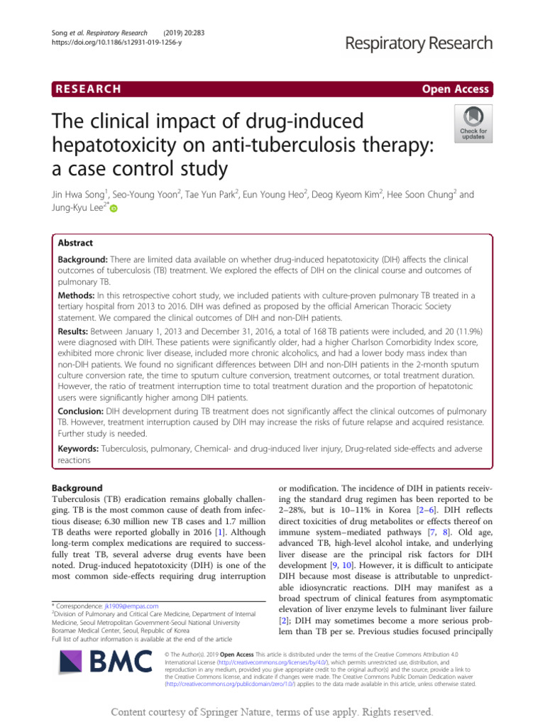 The Clinical Impact of Drug-Induced Hepatotoxicity | PDF | Tuberculosis ...