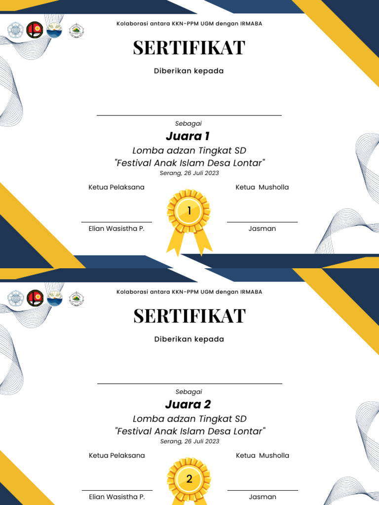 Sertifikat Lomba Adzan - FAI | PDF