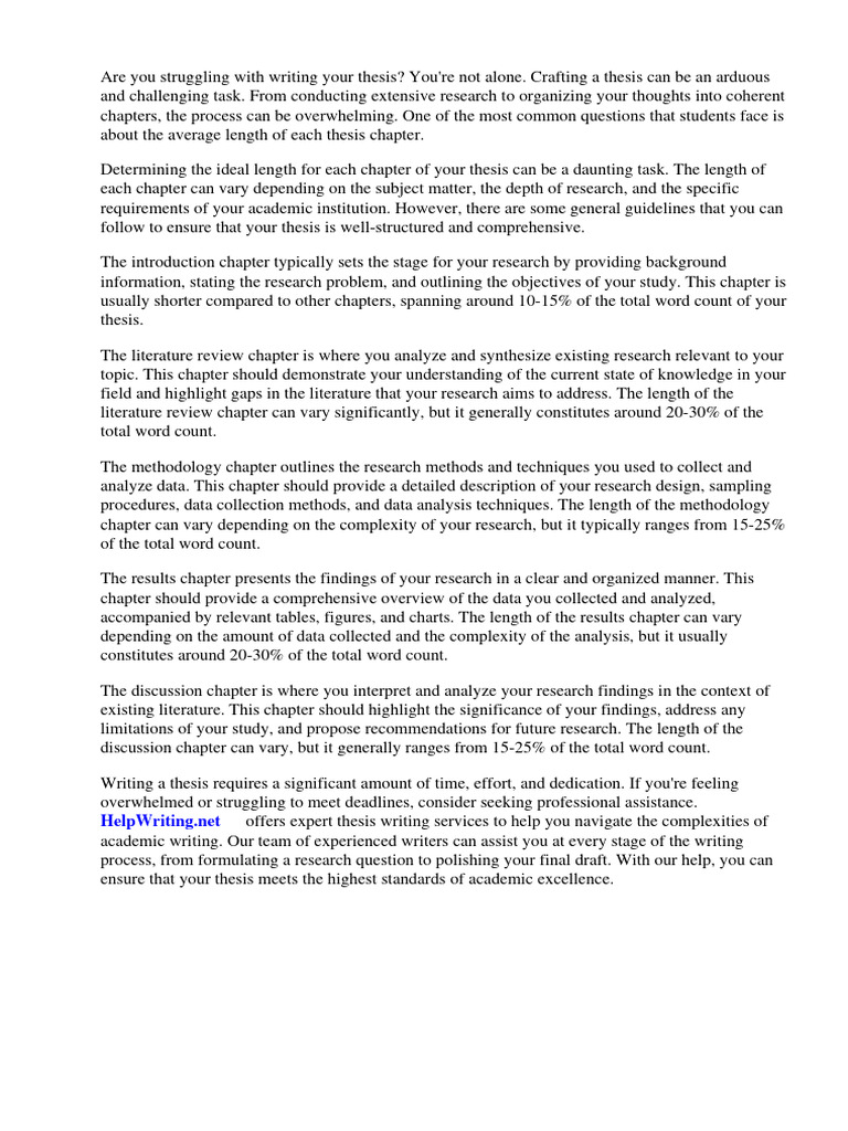 Average Thesis Chapter Length | PDF | Career & Growth | Foreign ...