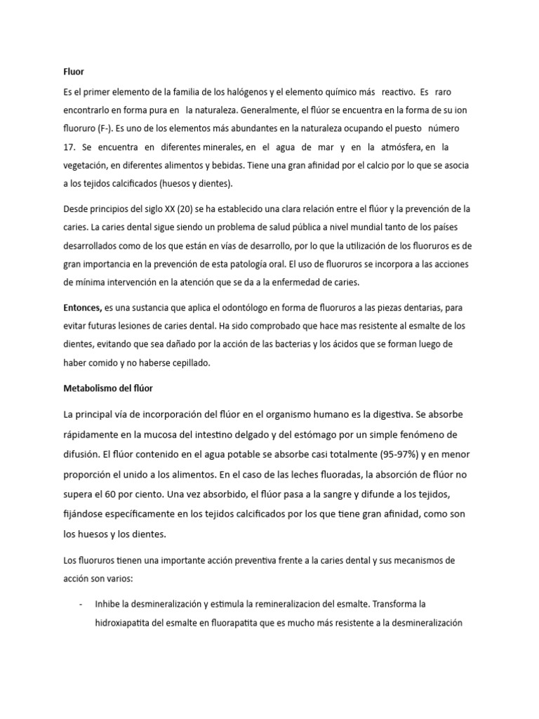 Fluor | PDF | Flúor | Fluoruro Fluor | PDF | Flúor | Fluoruro