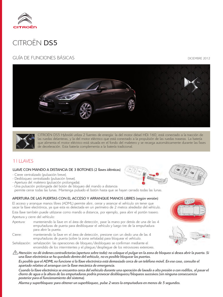 DS5 Manuel Complete | PDF | Transmisión manual | Transmisión automática