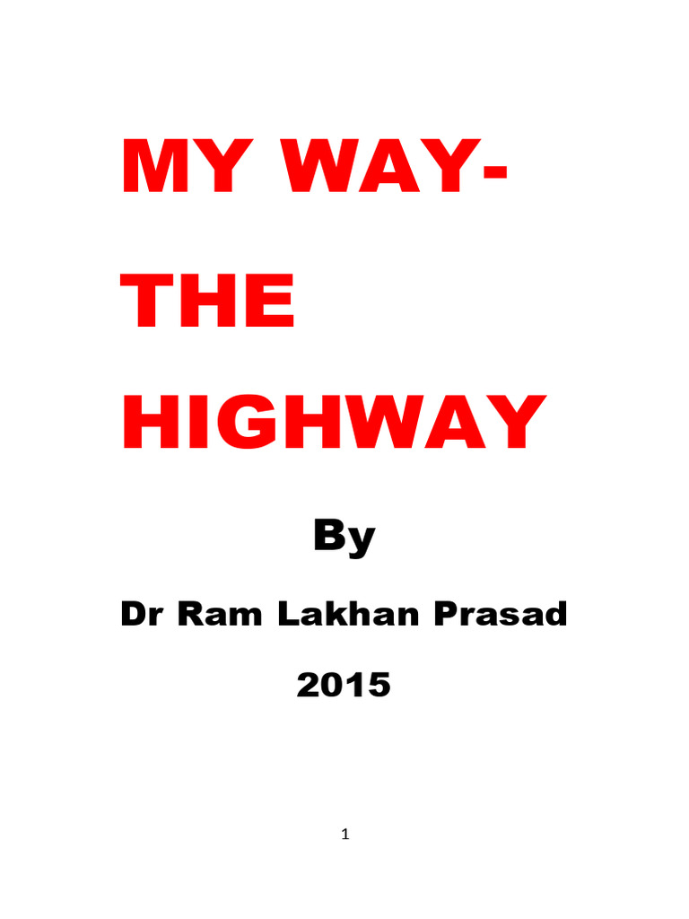 My Way-THE Highway: DR Ram Lakhan Prasad 2015 | PDF