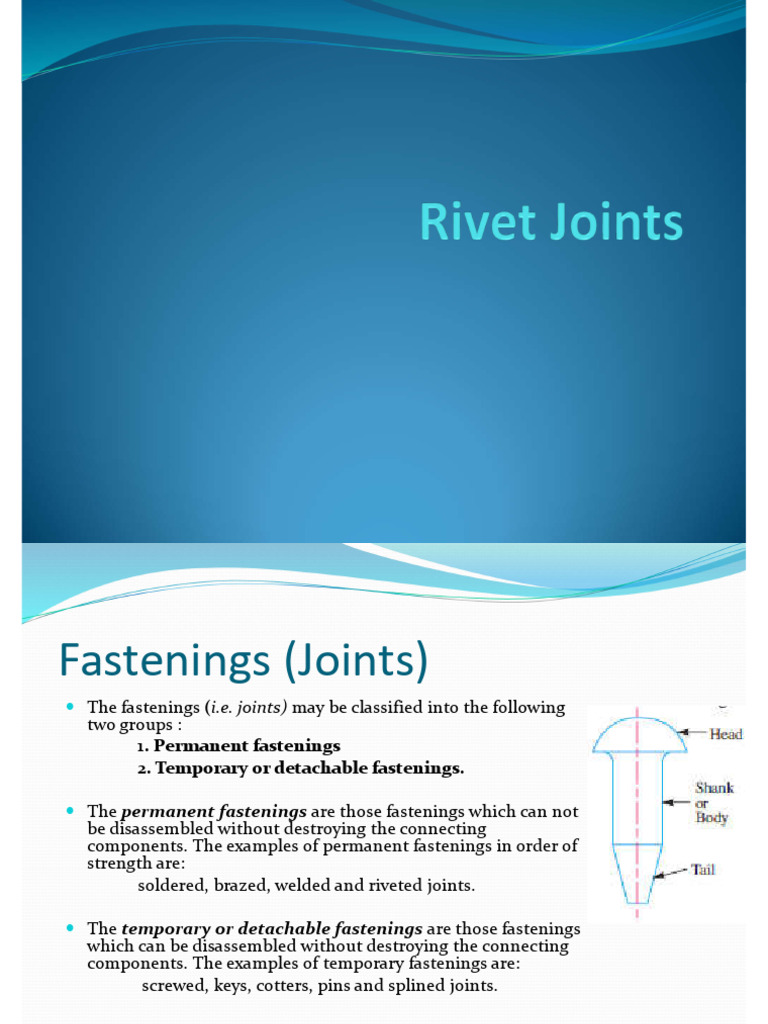 Rivet Joints | PDF | Strength Of Materials | Rivet