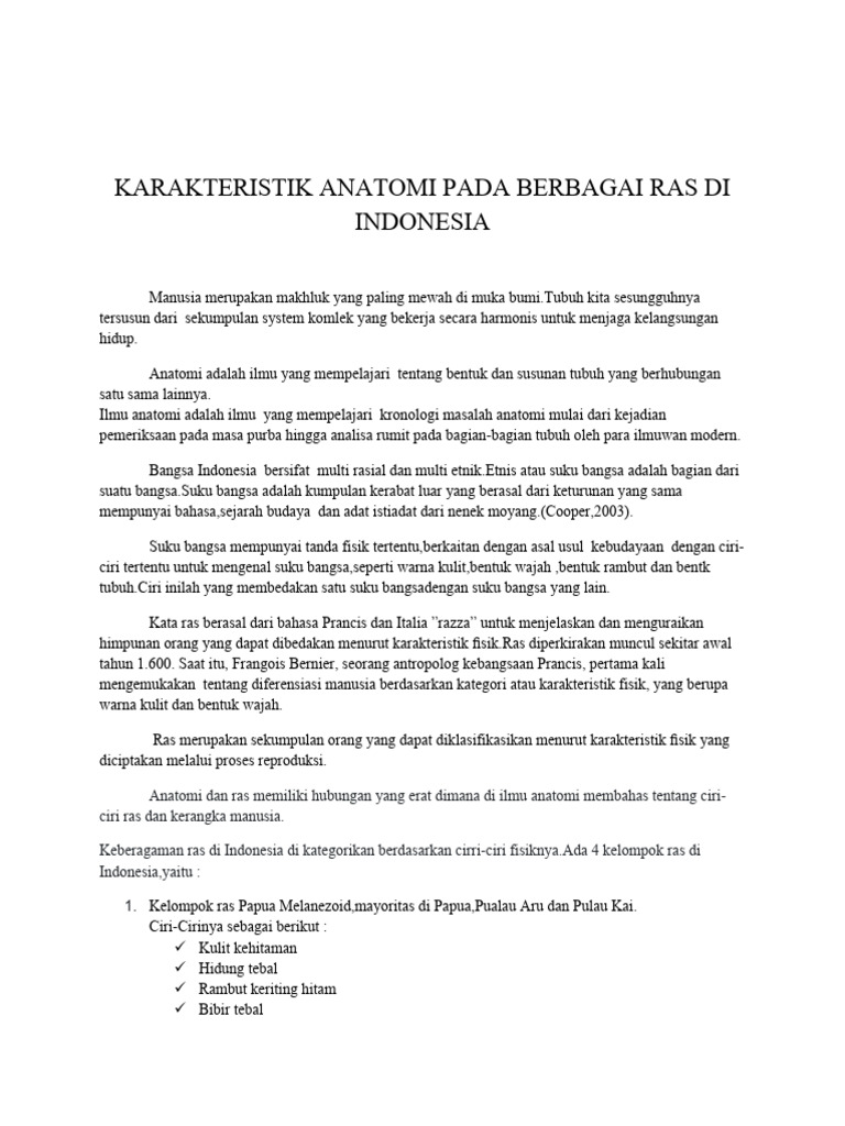 Ras dan Anatomi di Indonesia | PDF