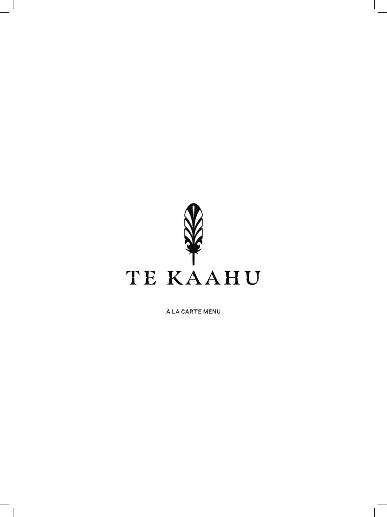 Te Kaahu Dinner Menu | PDF | Sauce | Pickling