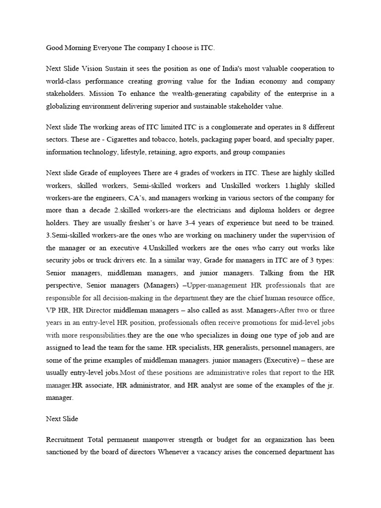 Itc Net Content | PDF | Human Resource Management | Recruitment