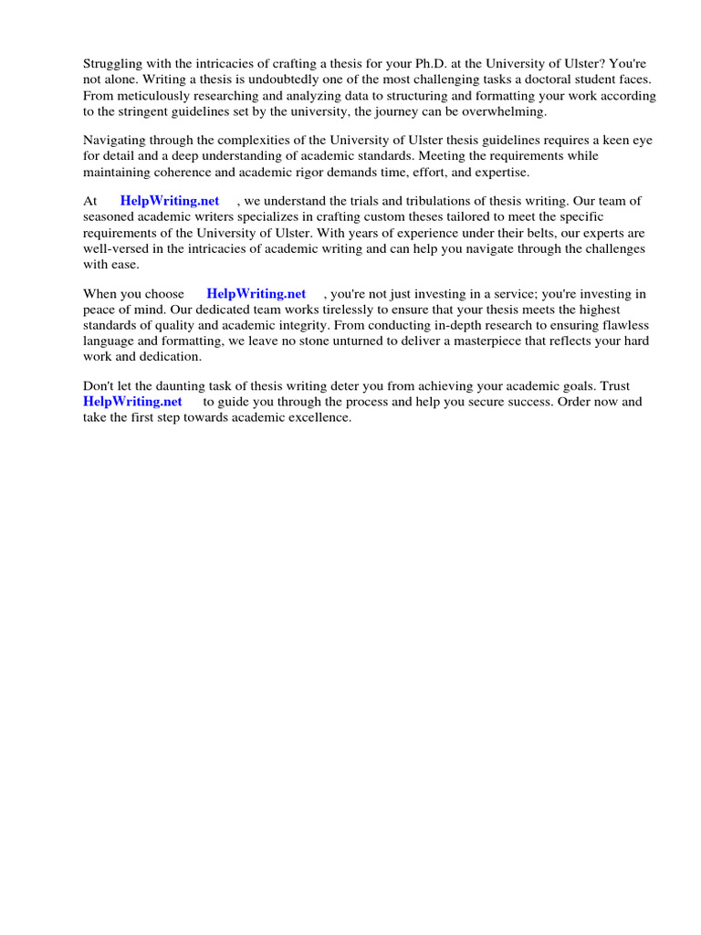 University of Ulster Thesis Guidelines PHD | PDF | Thesis | Libraries