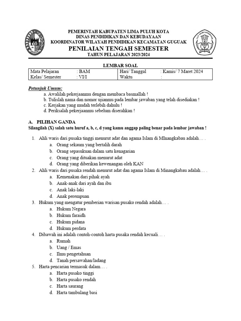 Soal BAM | PDF