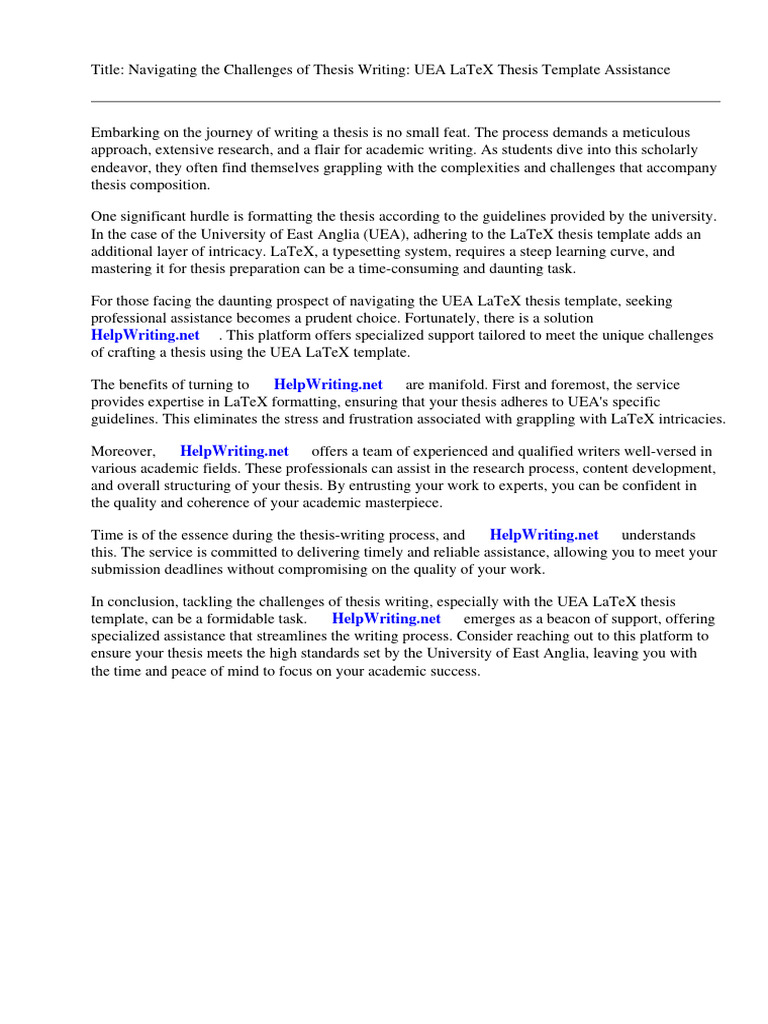 Uea Latex Thesis Template | PDF | Thesis | Computer File Uea Latex Thesis Template | PDF | Thesis | Computer File