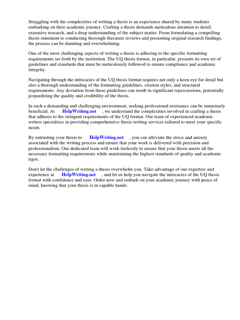 Uq Thesis Format | PDF | Career & Growth | Business