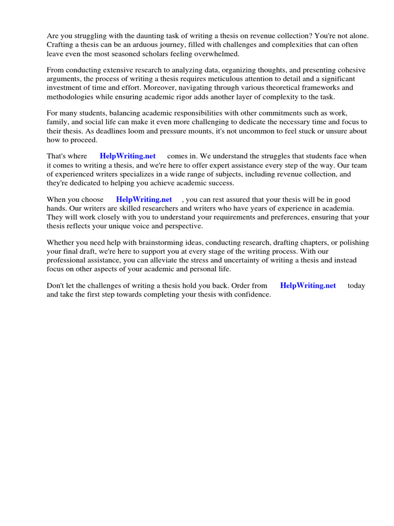 Thesis Revenue Collection | PDF | Taxes | Cost