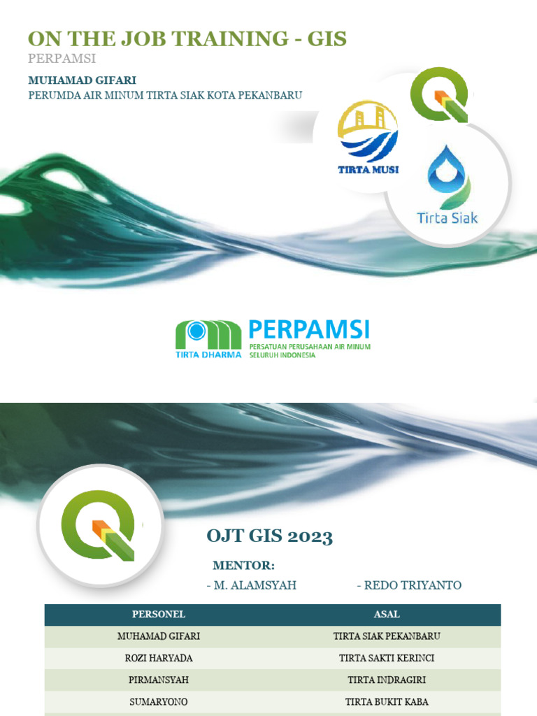 OJT GIS Perumda Tirta Siak 2023 | PDF