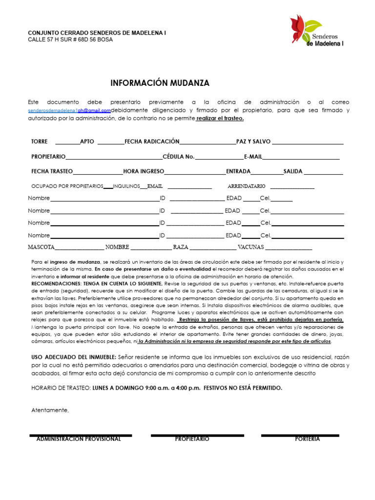 Formato Mudanza | PDF