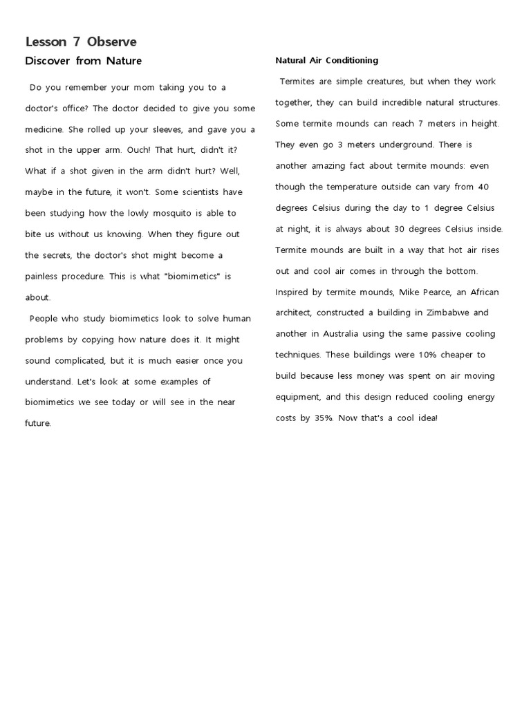 Lesson 7 Observe | PDF | Airplane | Nature