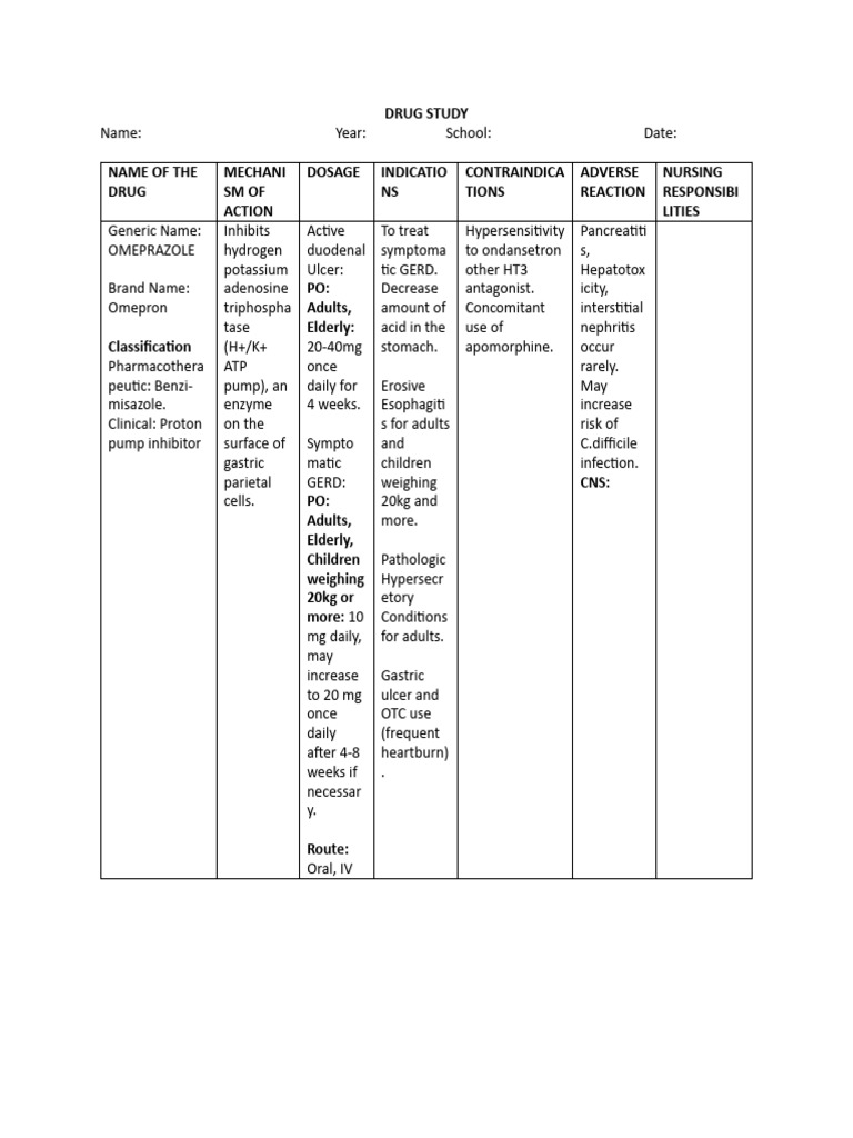 Drug Study Format | Download Free PDF | Medical Specialties | Diseases ...